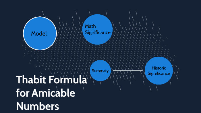 Thabit Formula for Amicable Numbers by Morgan Cunningham on Prezi