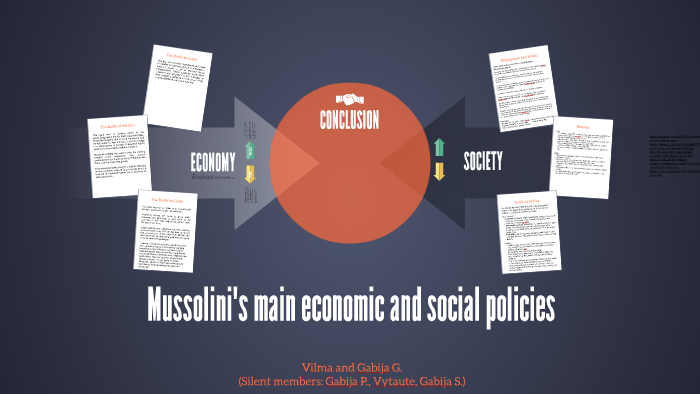 Mussolini's main economic and social policies by Gabija Godaitė on Prezi