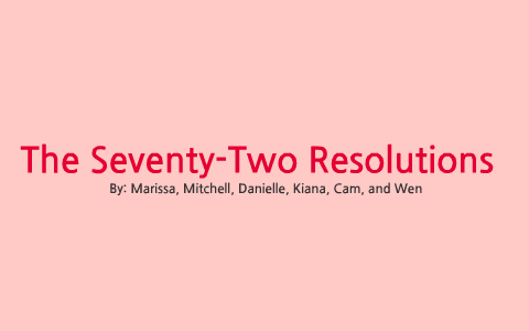 72 Resolutions by Cameron Morgan on Prezi
