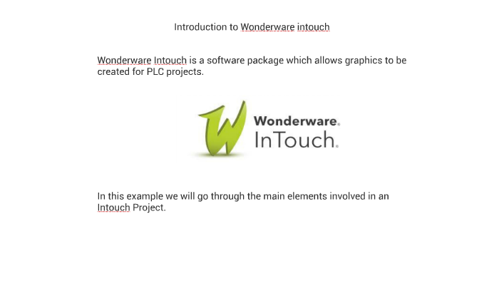 Introduction to Wonderware intouch by James Boyle on Prezi