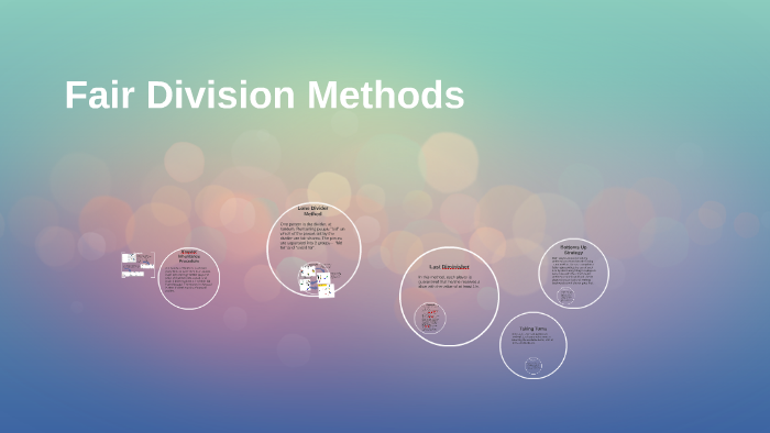 Fair Division Methods by Melissa Roberts