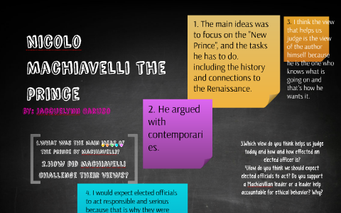 Nicolo Machiavelli the prince by Jacquelynn Carus