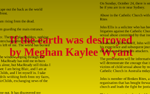 if the earth was destroyed by meghan kaylee wyant by Patricia Fierro on ...