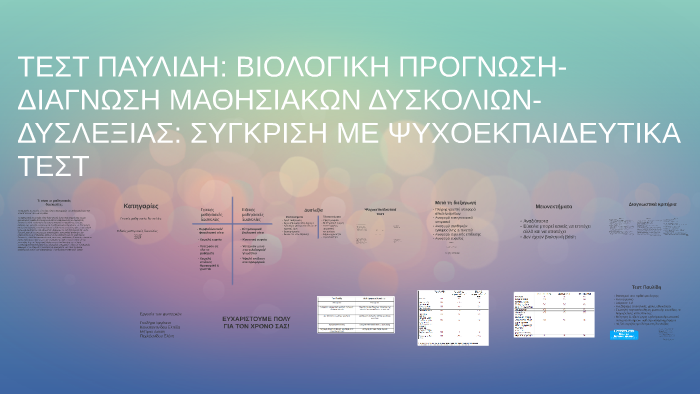 ΤΕΣΤ ΠΑΥΛΙΔΗ: ΒΙΟΛΟΓΙΚΗ ΠΡΟΓΝΩΣΗ-ΔΙΑΓΝΩΣΗ ΜΑΘΗΣΙΑΚΩΝ ΔΥΣΚΟΛ by Elena ...