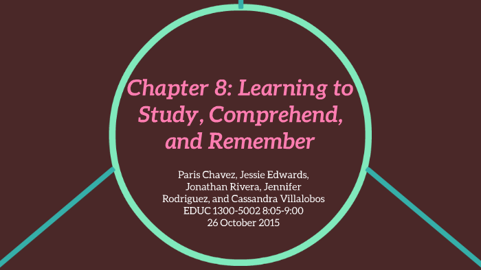 Chapter 8: Learning to Study, Comprehend, and Remember by Jessie ...