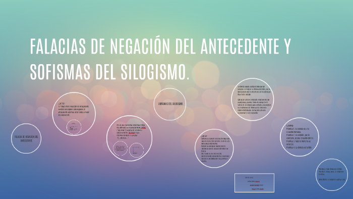 FALACIAS DE NEGACIÓN DEL ANTECEDENTE Y SOFISMAS DEL SILOGISM by Mey TG ...