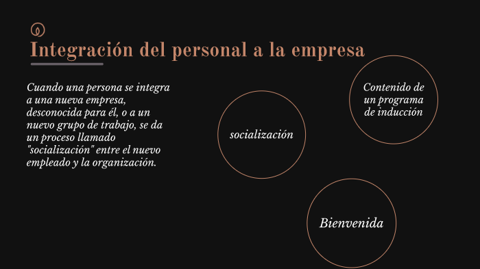 Integración del personal a la empresa by victor villegas on Prezi