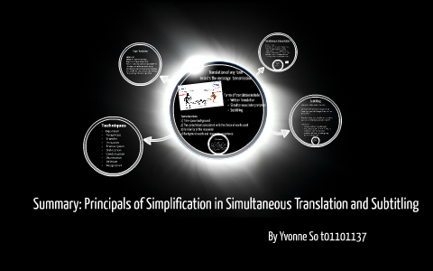 Principle of Simplification in Simultaneous Interpreting a by Yvonne So ...