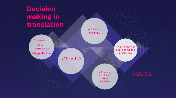Decision making in translation by Maciej Baranowski on Prezi