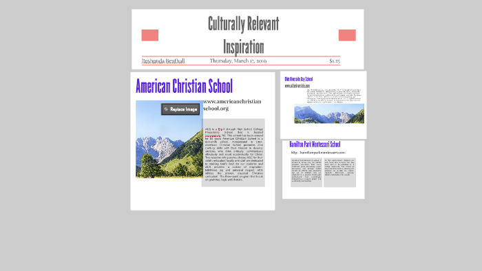 Culturally Relevant Inspriation by ROSHONDA BENTHALL on Prezi