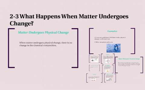 2-3 What Happens When Matter Undergoes Change? by samirah townsend on Prezi