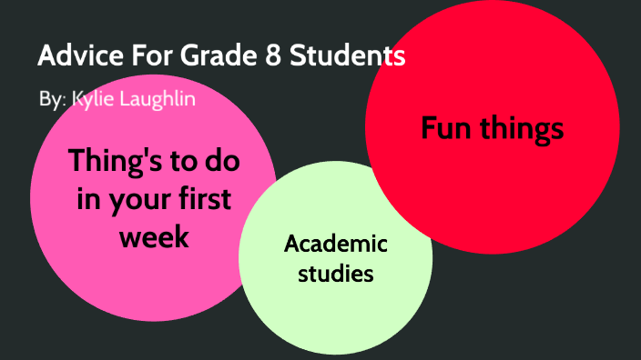 Advice For Grade 8 Students - Kylie Laughlin by Kylie Laughlin on Prezi