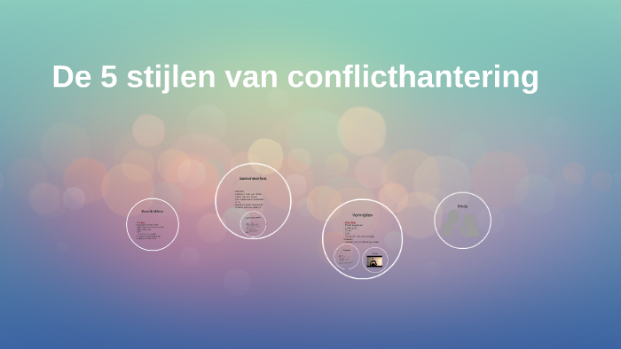 De 5 stijlen van conflicthantering by Lisanne van het Schip on Prezi