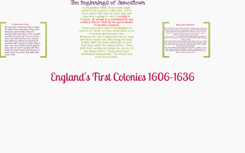England's Frist Colonies 1606-1636- surv. am History high level by ...