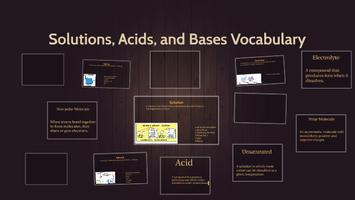 Solutions, Acids, and Bases Vocabulary by Harley Powell on Prezi