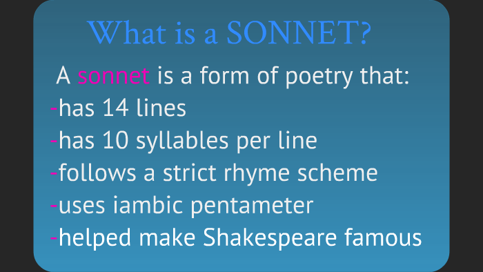 Shakespearean Sonnets by Stacey Wellman on Prezi