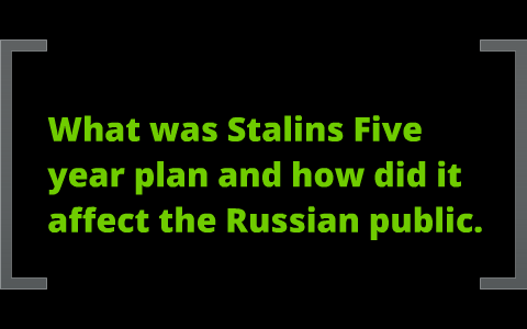 Russian History: How did Stalins five year plan affect the people of ...