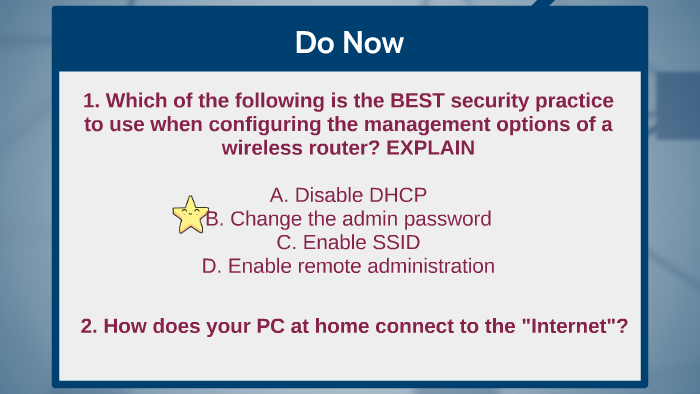 How to set up and configure a basic SOHO router by Emama Akhter on Prezi
