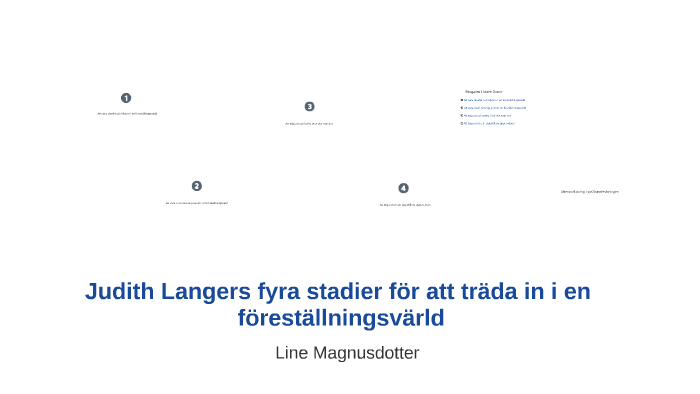 Judith Langers fyra stadier för att träda in i en by Line Magnusdotter ...