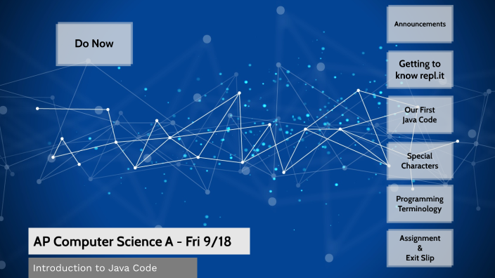 APCSA - 9/18 Introduction to Java Code by Theresa Breunig on Prezi