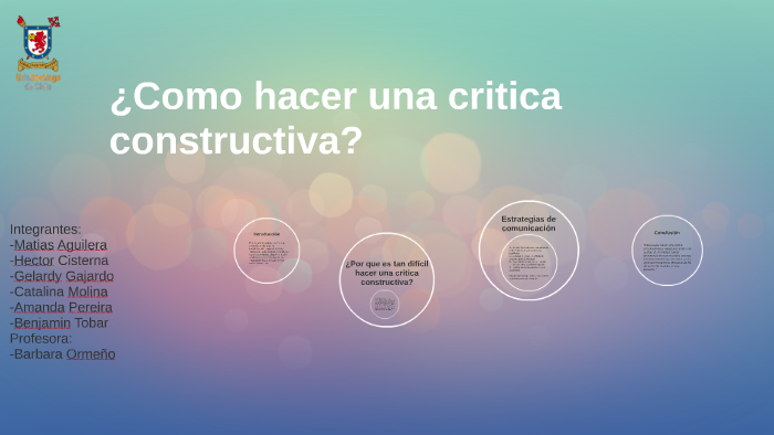 ¿Como hacer una critica constructiva? by on Prezi