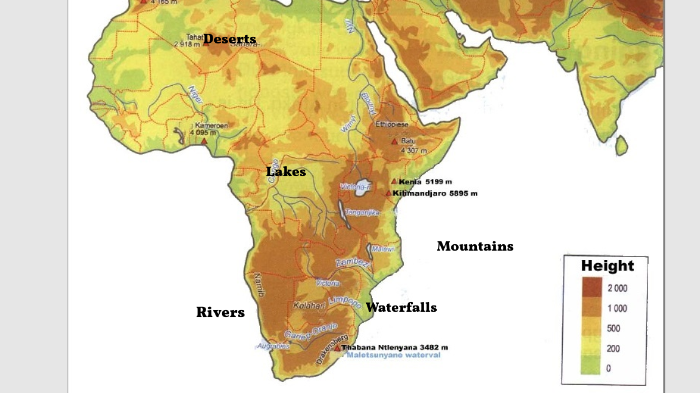 Physical map of Africa by Anelia Kriel on Prezi