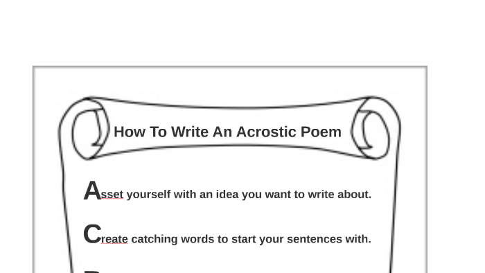 How To Write An Acrostic Poem by Teagan Frey on Prezi