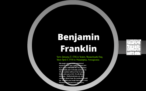 Benjamin Franklin Math History Project by Katie Casey on Prezi