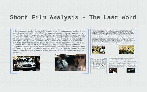Short Film Analysis by Jack Malden on Prezi