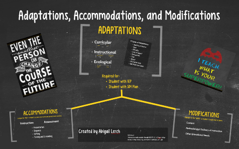 Adaptations, Accommodations, and Modifications by Abigail Lerch on Prezi