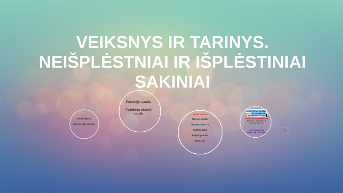 VEIKSNYS IR TARINYS. NEIŠPLĖSTNIAI IR IŠPLĖSTINIAI SAKINIAI by Irena ...