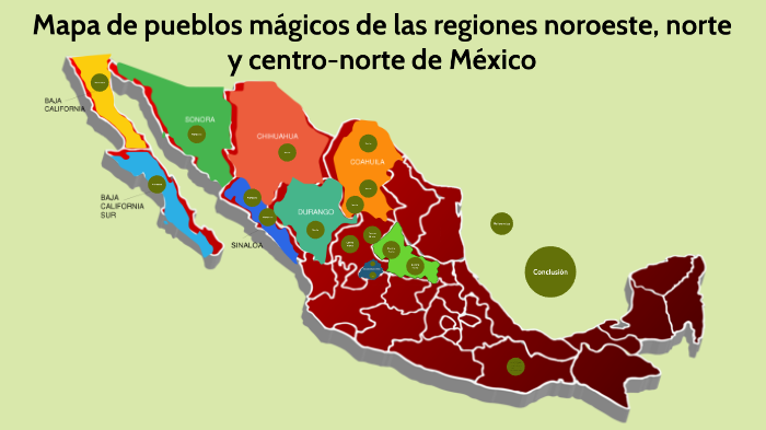 Mapa de pueblos mágicos de las regiones noroeste, norte y centro-norte ...