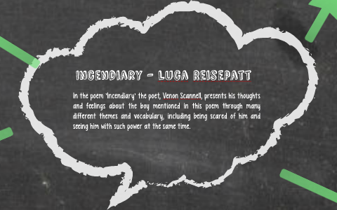 In the poem 'Incendiary' the poet, Venon Scannell, presents by School ...