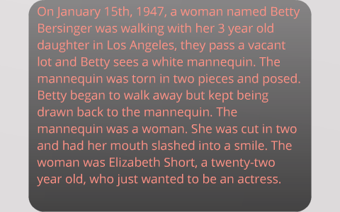 The Black Dahlia by Emily Johnson on Prezi