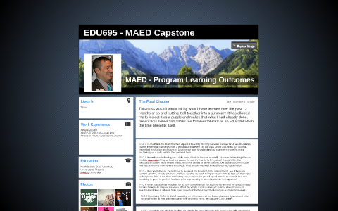 MAED - Program Learning Outcomes by Josh Thompson on Prezi