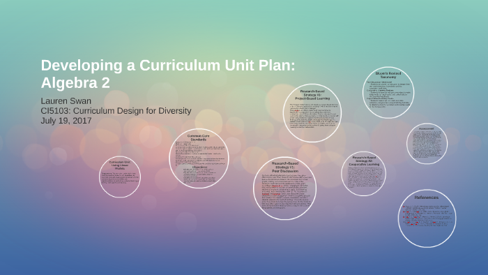 Developing a Curriculum Unit Plan: Algebra 2 by Lauren Swan on Prezi
