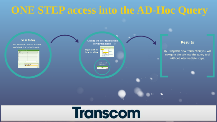 ONE STEP access into the AD-hoc query - S_PH0_48000513 by Rocio Andres ...