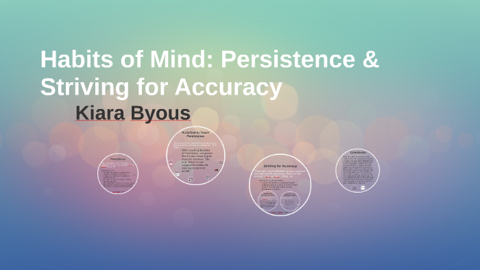Reinforcing the Habits of Mind: Persistence & Striving for Accuracy by ...