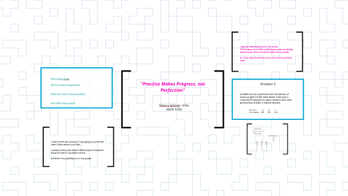 Practice Makes Progress, not Perfection by Bianca Salazar on Prezi