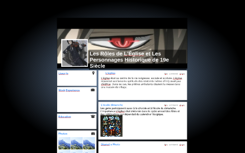 Les Rôles de L'Église et Les Personnages Historique de 19e S by Emma Layman