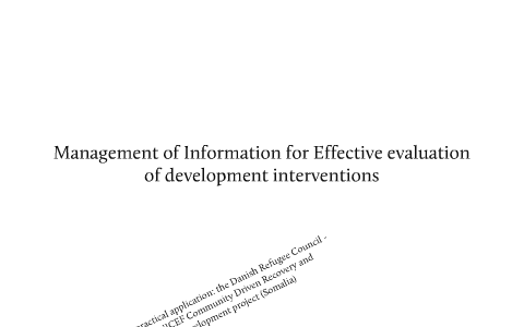Evaluation and Management Information System (MIS) by Demetrio ...