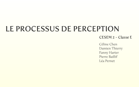 Le processus de perception by Léa Pernet on Prezi