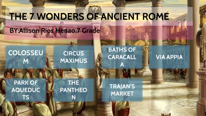 7 wonders of ancient rome by Allison Rios Henao on Prezi