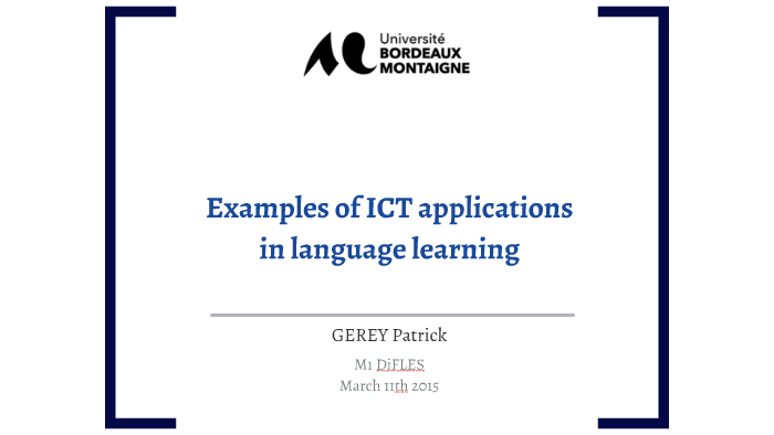 Examples of ICT applications by Patrick Gerey on Prezi