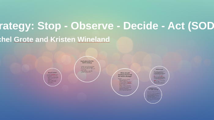 Strategy: Stop - Observe - Decide - Act (SODA) by Rachel Grote on Prezi