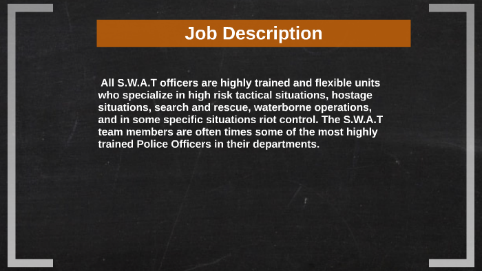 S.W.A.T Presentation by Shawn Jover on Prezi