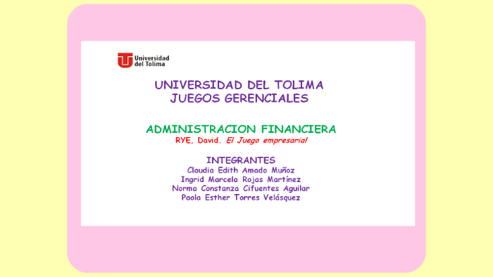 EL JUEGO EMPRESARIAL David E. Rye by Claudia Amado on Prezi