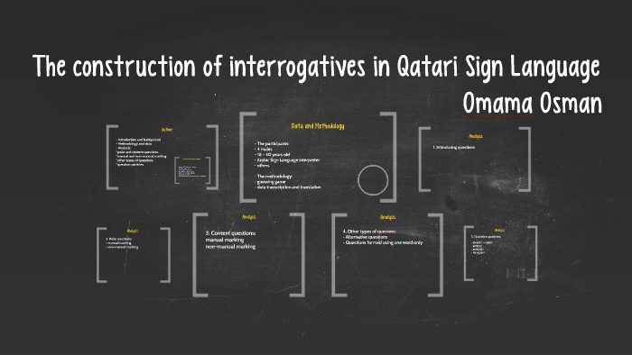 The construction of interrogatives in Qatari Sign Language by Emy ...