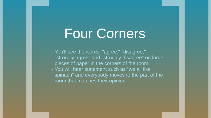 Four Corners Icebreaker by laura wilkinson