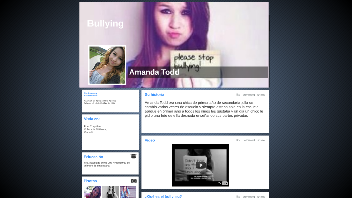Amanda Todd Facebook Profile